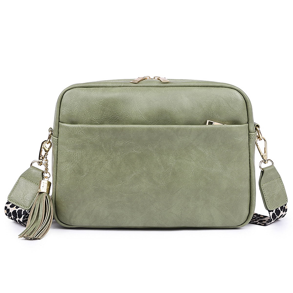 Small Crossbody Purse for Women Two Layer Zip Cell Phone Leather ...