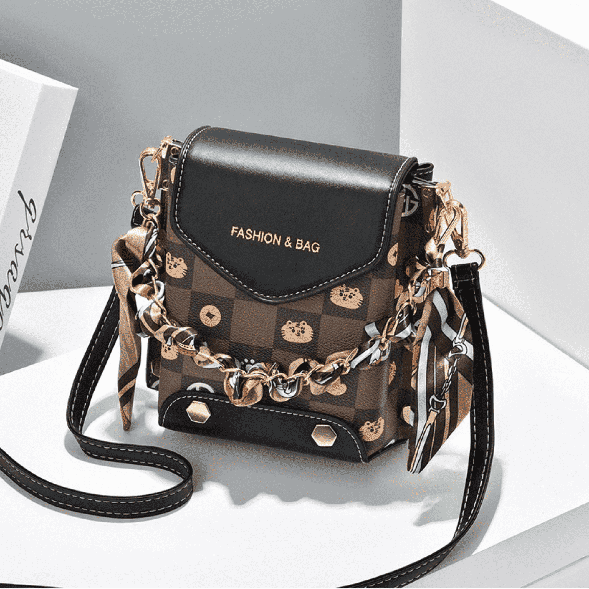 Small Crossbody Shoulder Bags for Women Trendy Vegan Leather Bag, Black ...