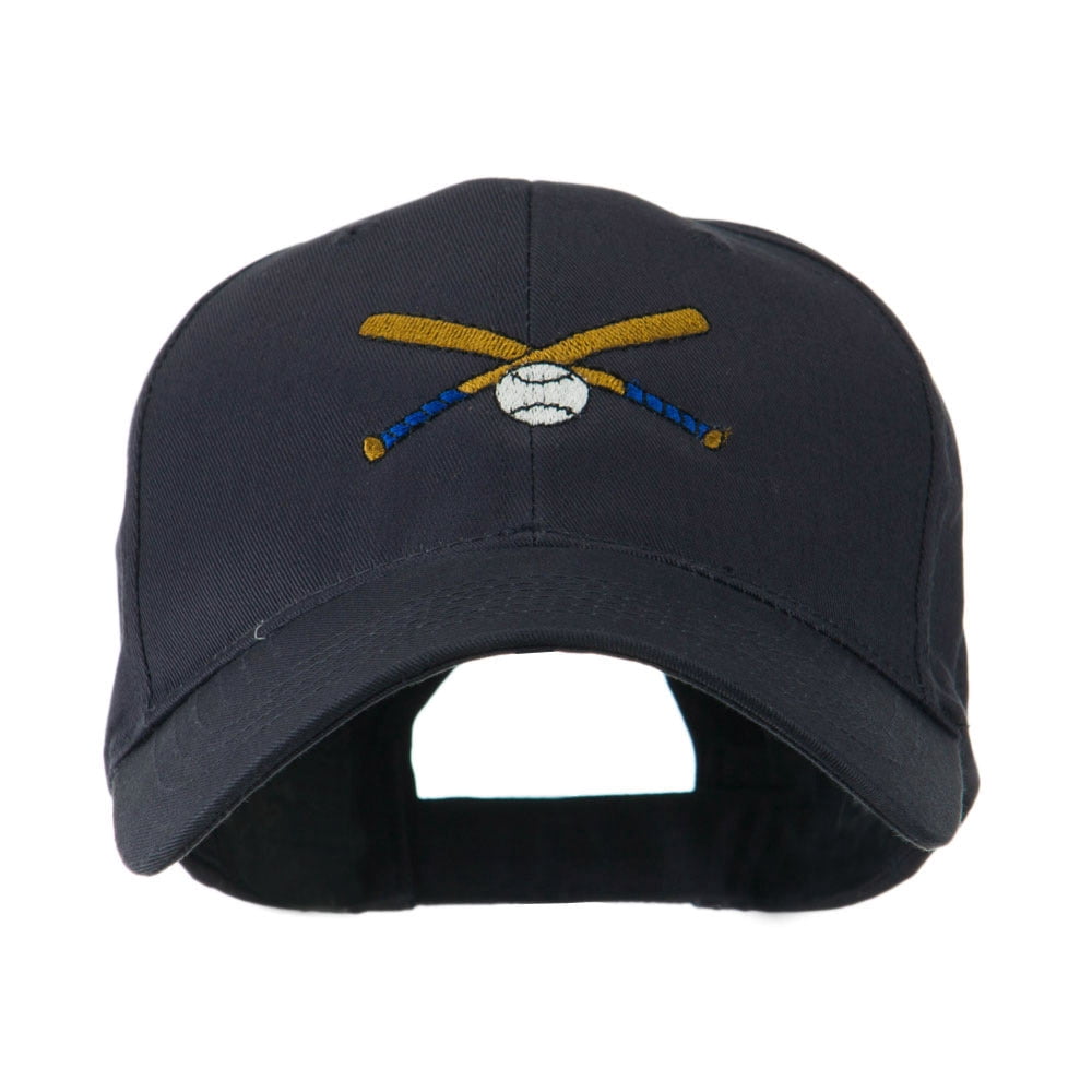 Small Crossed Bats and Ball Embroidered Cap - Navy OSFM - Walmart.com