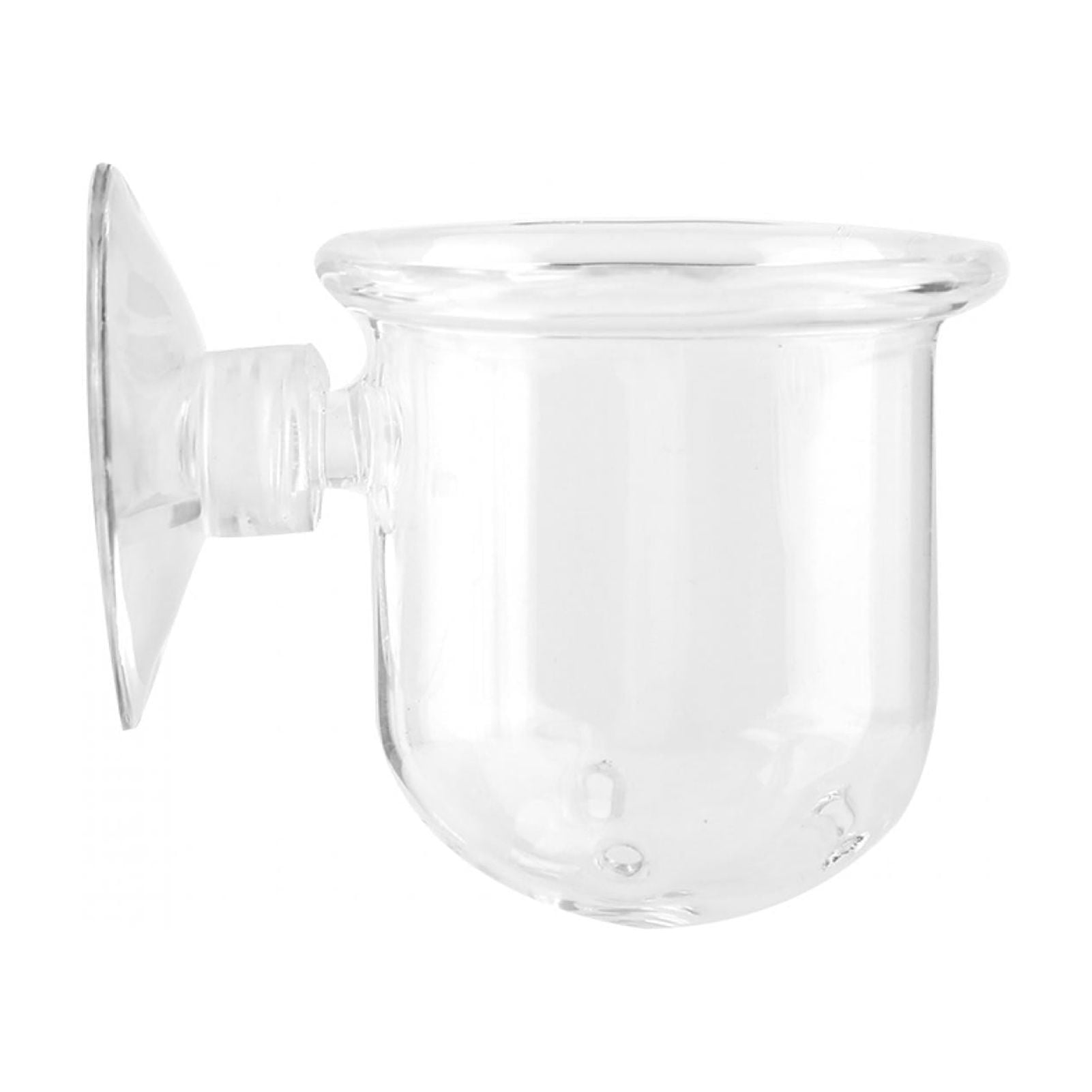 Small Crystal Glass Plant Feeding Cup Fish Red Worm Feeder Cups for ...