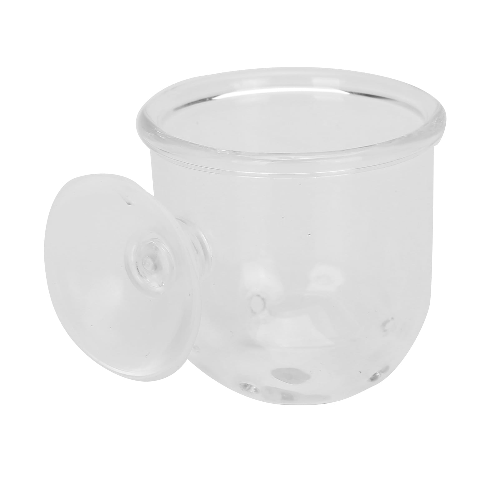 Small Crystal Glass Plant Feeding Cup Fish Red Worm Feeder Cups for ...