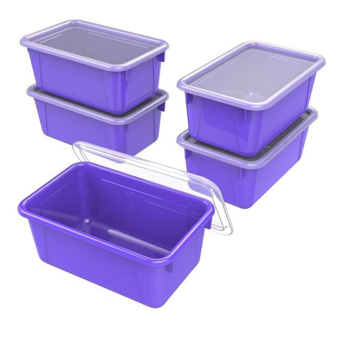 Small Cubby Bin with Cover, Purple - Pack of 5 - Walmart.com