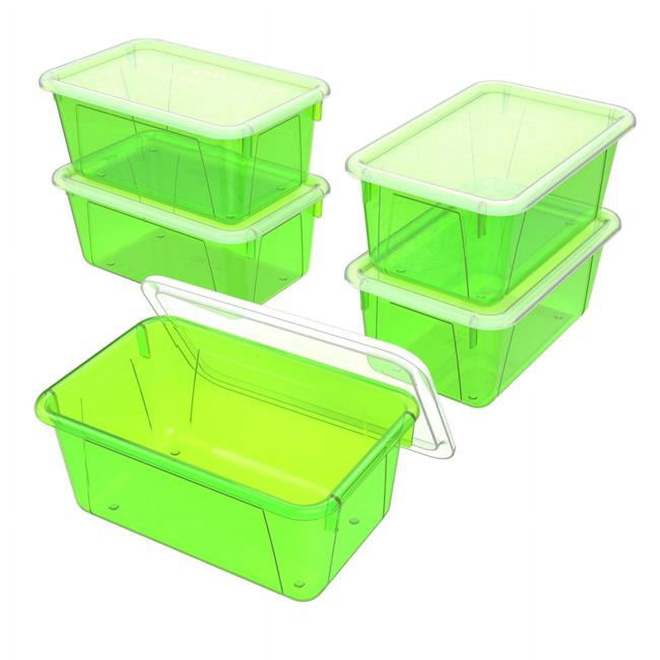 Small Cubby Bin with Cover, Tint Green - Pack of 5 - Walmart.com