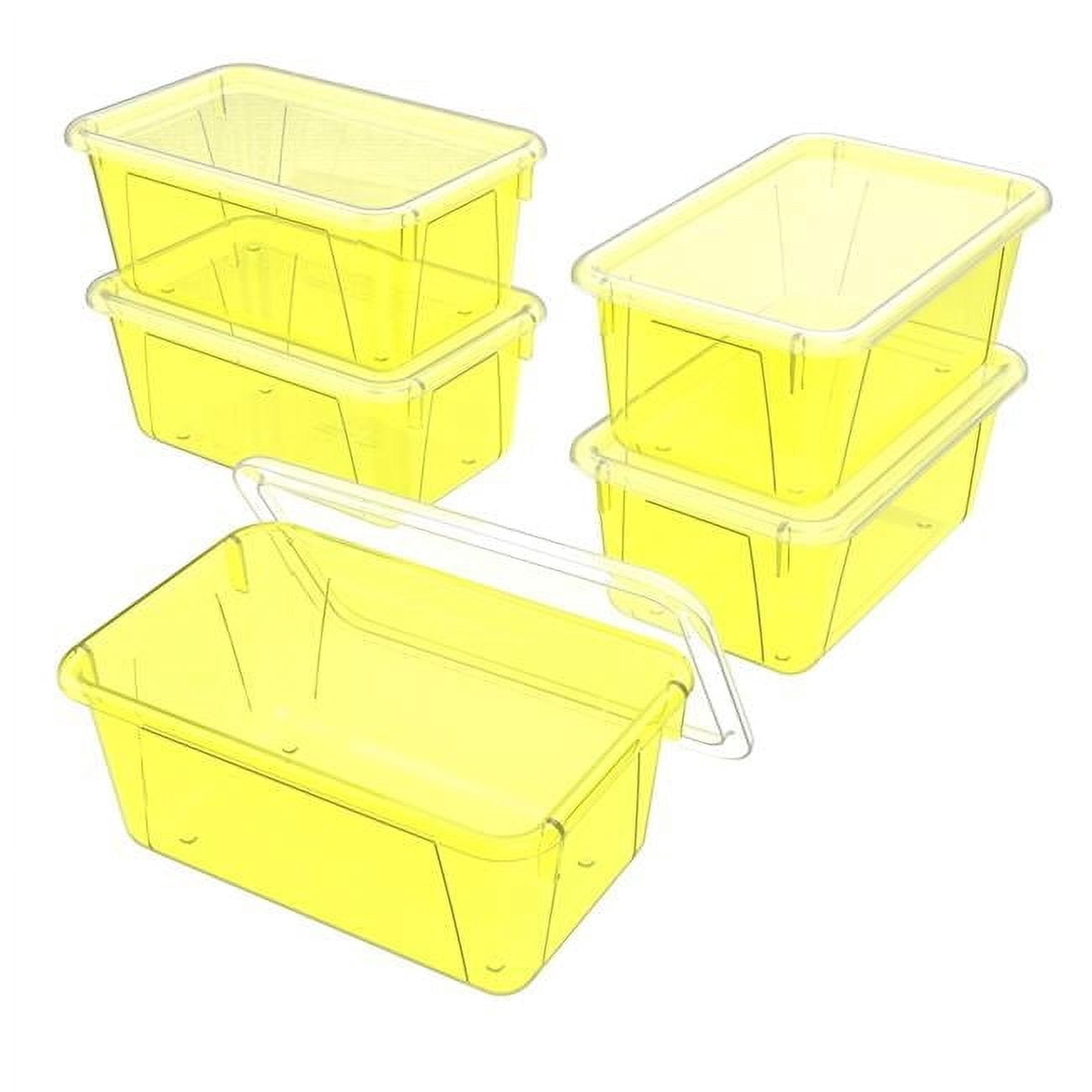 Small Cubby Bin with Cover, Tint Yellow - Pack of 5 - Walmart.com