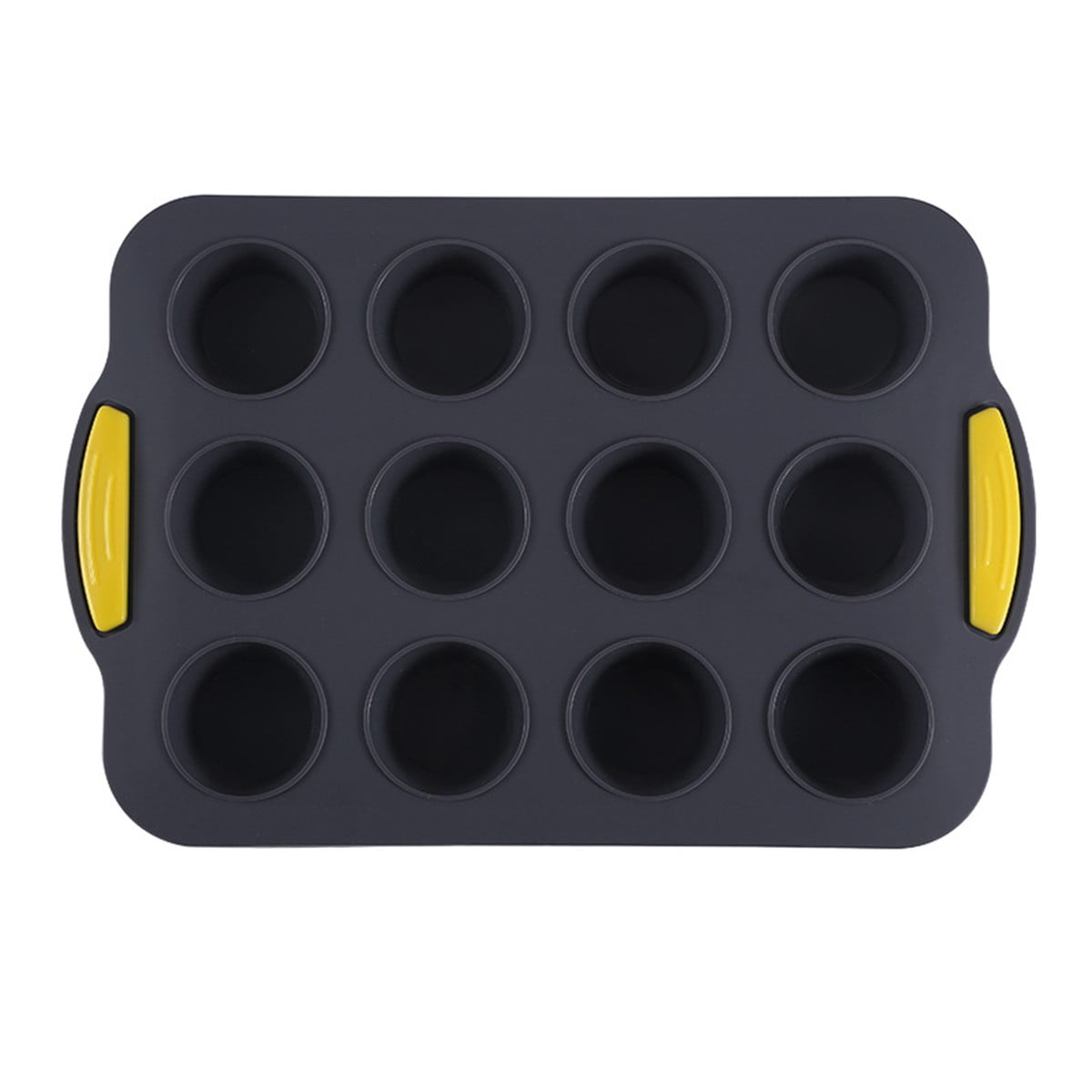 Small Cupcake Silicone Muffin Pan 12 Round Holes Non Stick Baking Tray ...