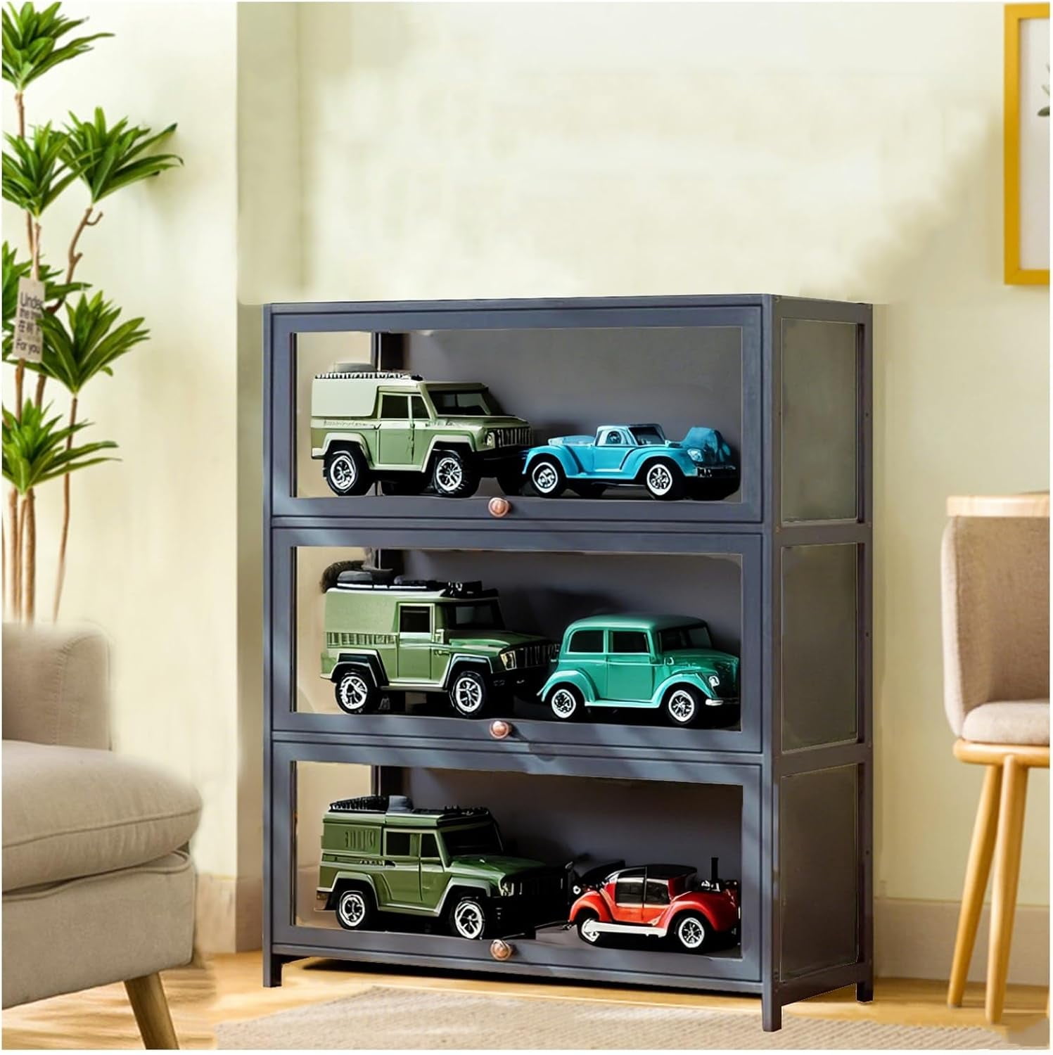 Small Curio Display Cabinet Wood with Acrylic Doors Display Case for ...