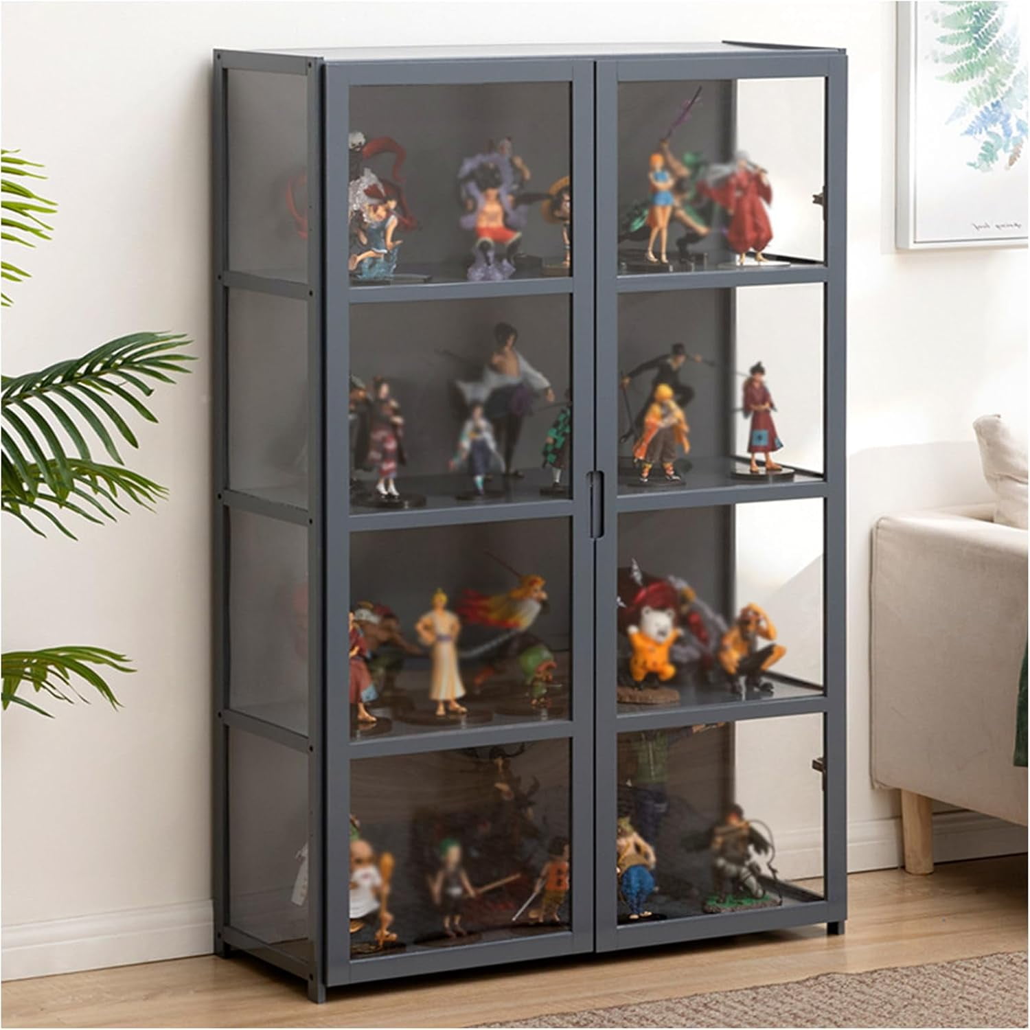 Small Curio Display Cabinet Wood with Acrylic Doors Display Case for ...