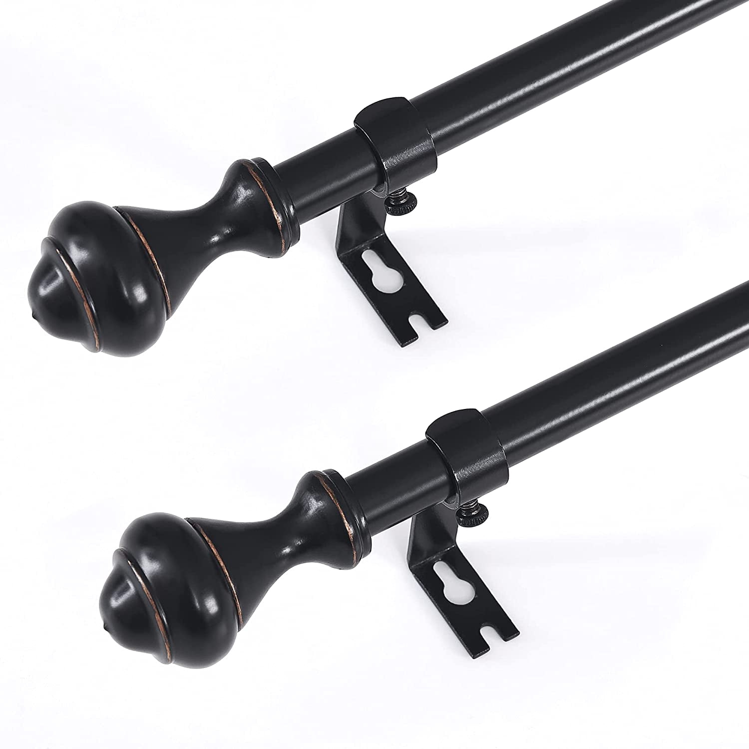 Small Curtain Rods 2 Pack for Windows 28 to 48 inch, Adjustable ...