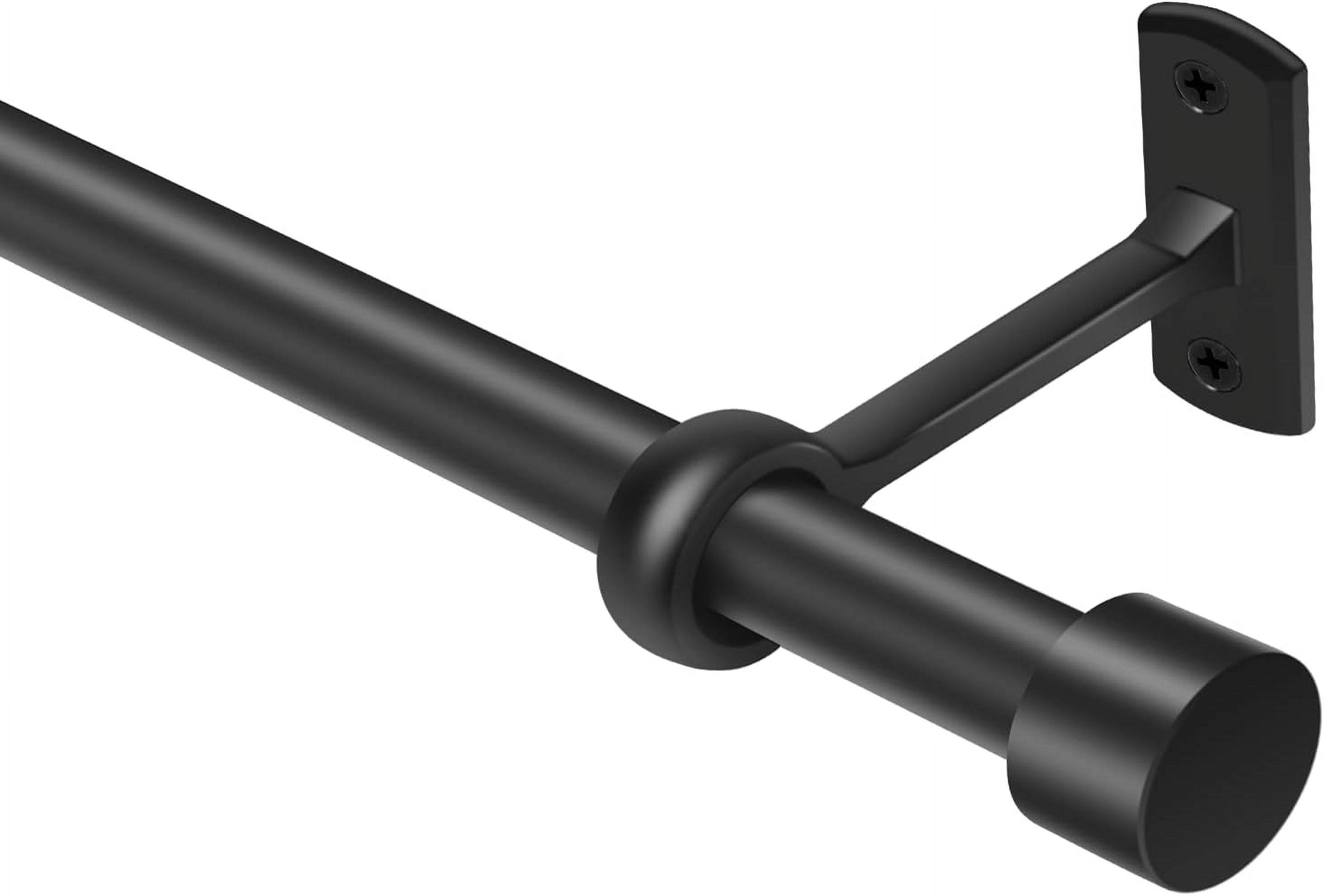 Small Curtain Rods for Windows 16 to 28 Inch, Black 1'' Diameter ...