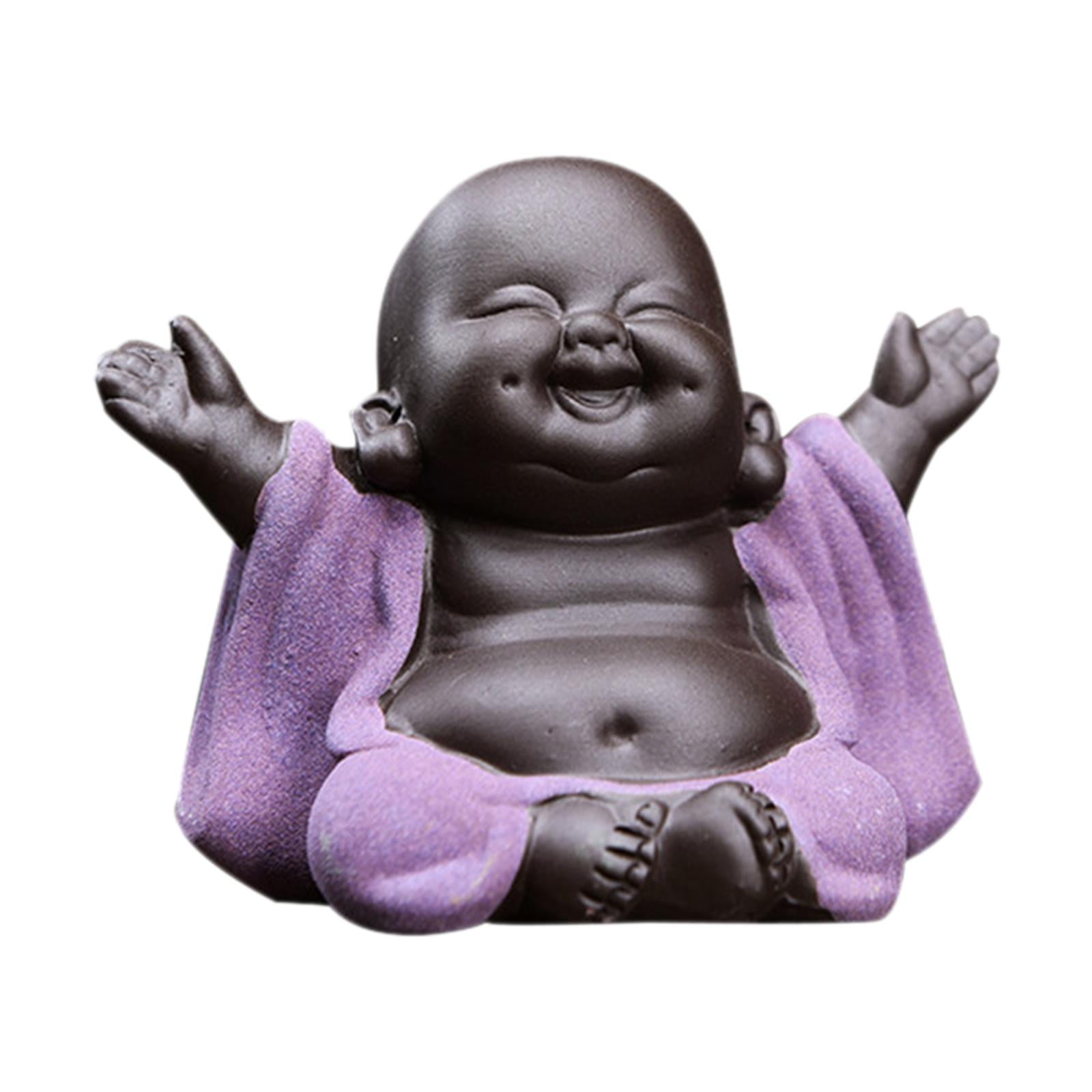 Small Cute Ceramic Maitreya Happy Statue Figurine Ornaments - Walmart.com