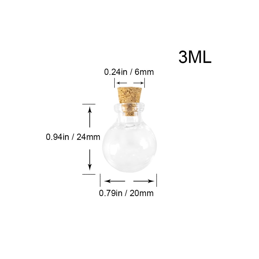 Small Cute Glass Bottles Round Ball Shape Mini Glass Bottle With Cork ...