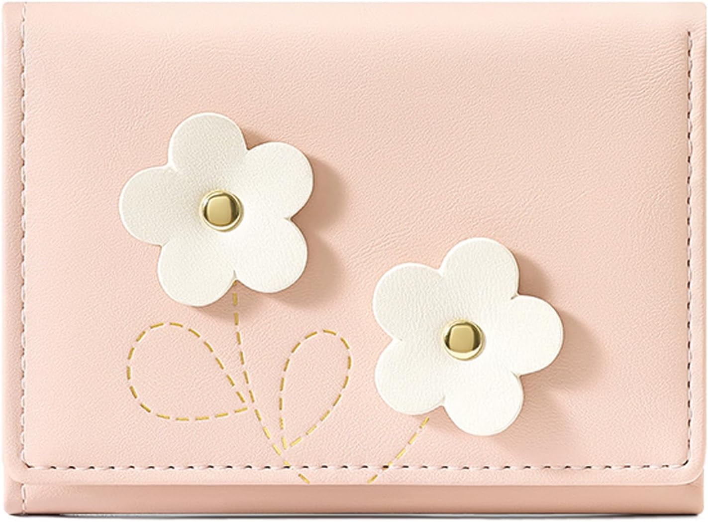 Small Cute Wallet for Girl Women Flower Tri-Fold Slim Wallets Cash ...