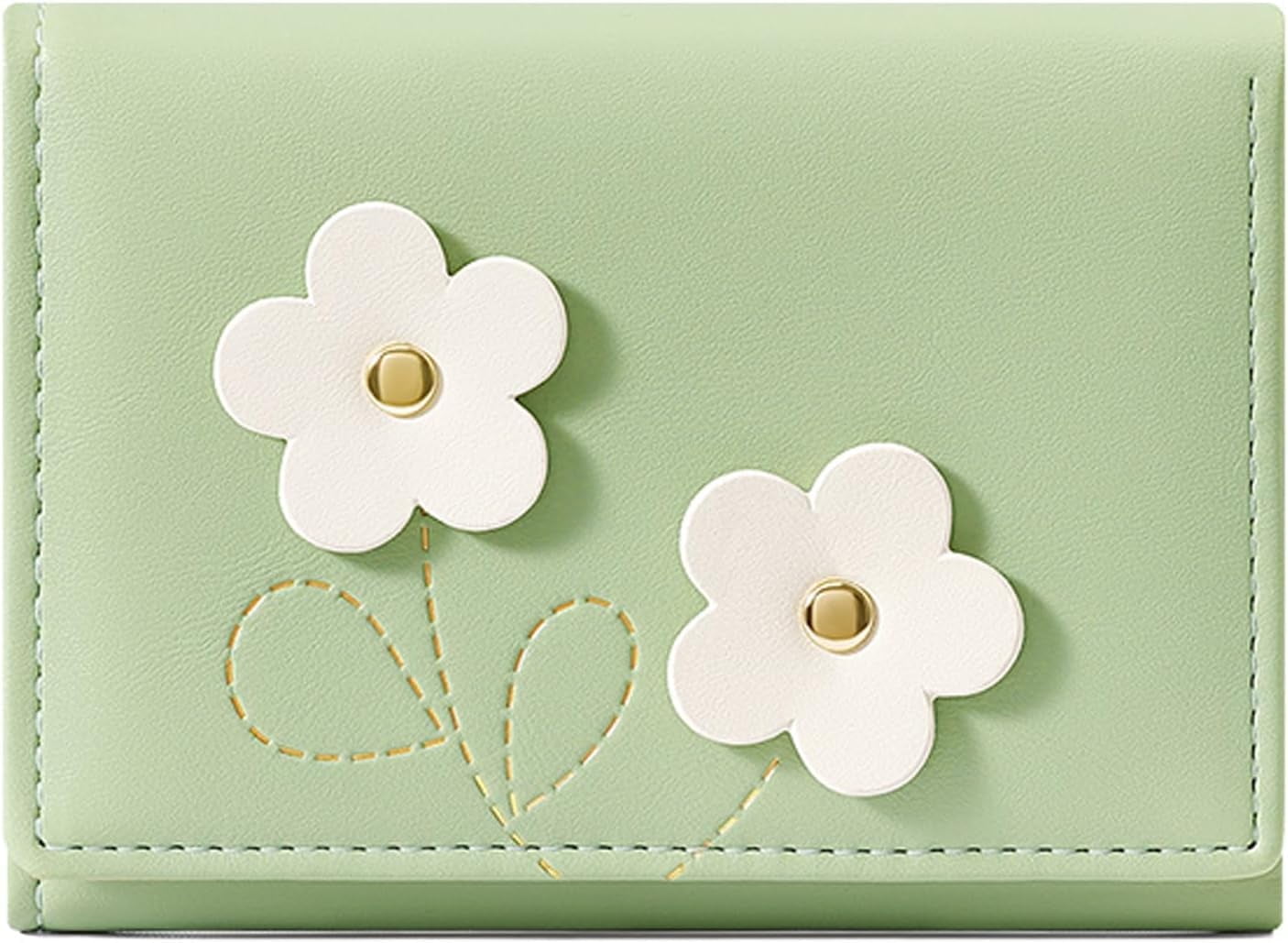 Small Cute Wallet for Girl Women Flower Tri-Fold Slim Wallets Cash ...