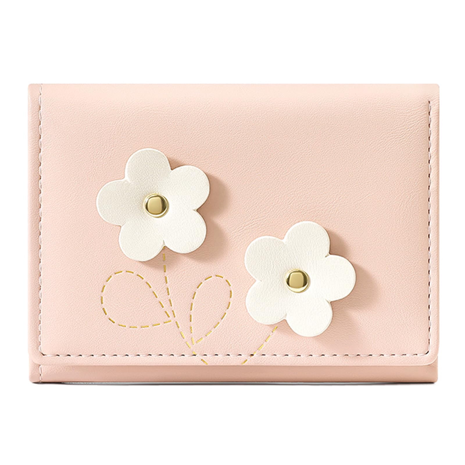 MINKUROW Small Cute Wallet for Girl Women Flower Tri-Fold Slim Wallets ...
