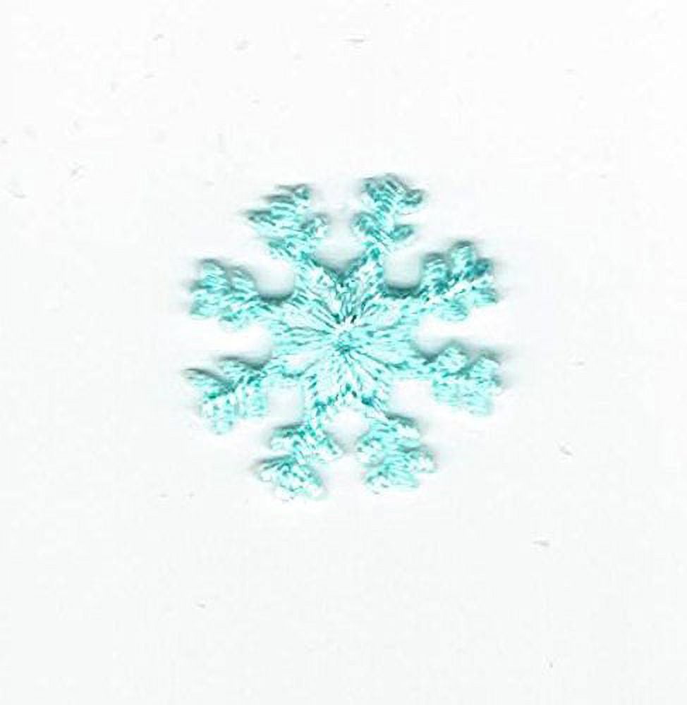 Small - Cyan Blue Snowflake - Iron on Applique/Embroidered Patch ...