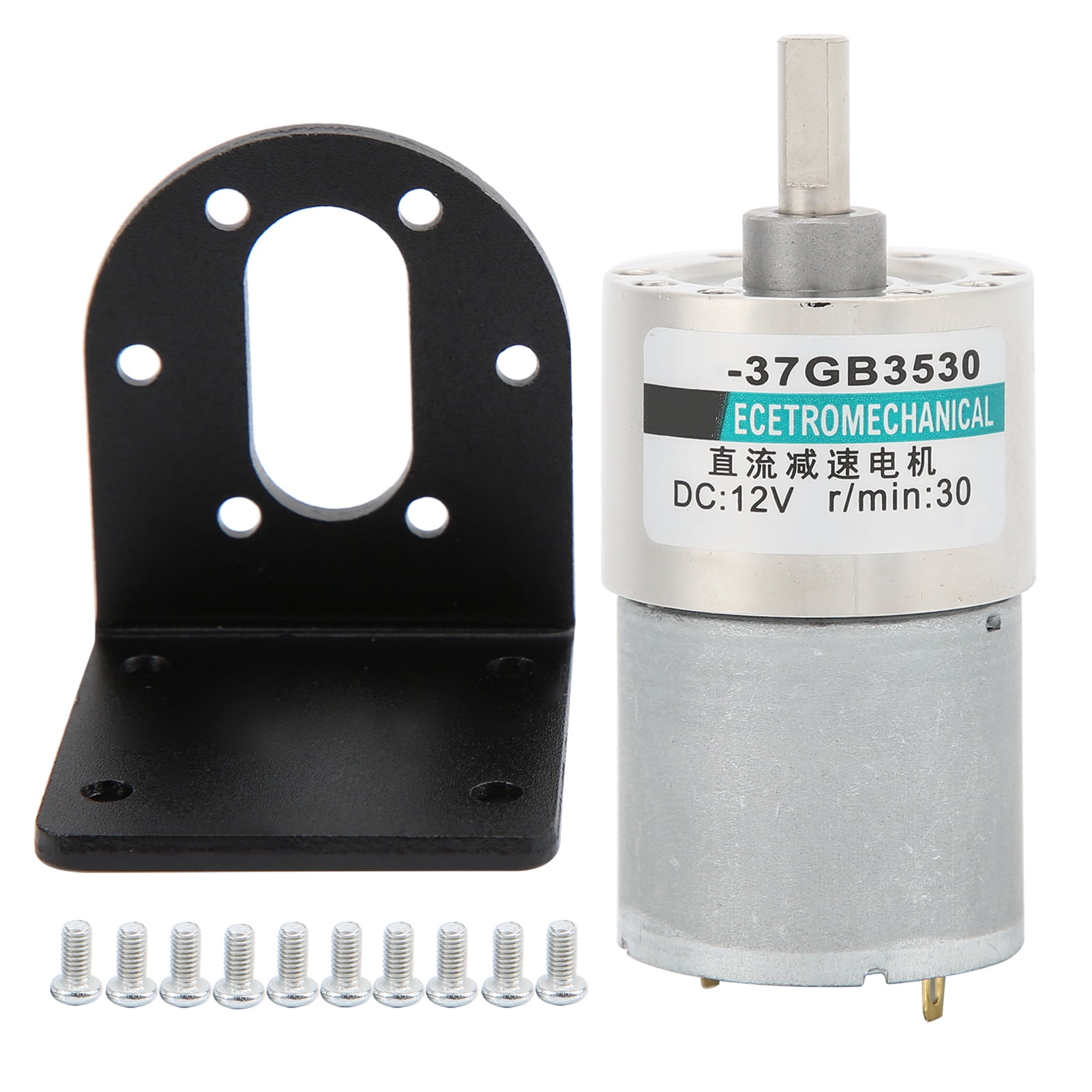 Small DC Gear Motor, Low Speed, Large Torsion, Permanent Magnet, 12V ...