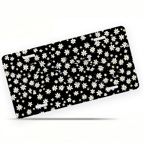Small Daisy Pattern Funny Personalized License Plate Rust-proof ...