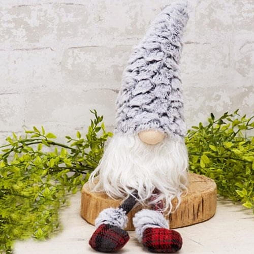 Small Dangle Leg Plush Fur Gnome w/Fluffy Hat - Walmart.com