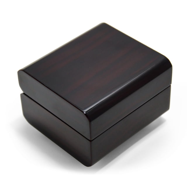 Small Dark Wood Glossy Distinctive 18 Note Music Box - Here Comes the ...