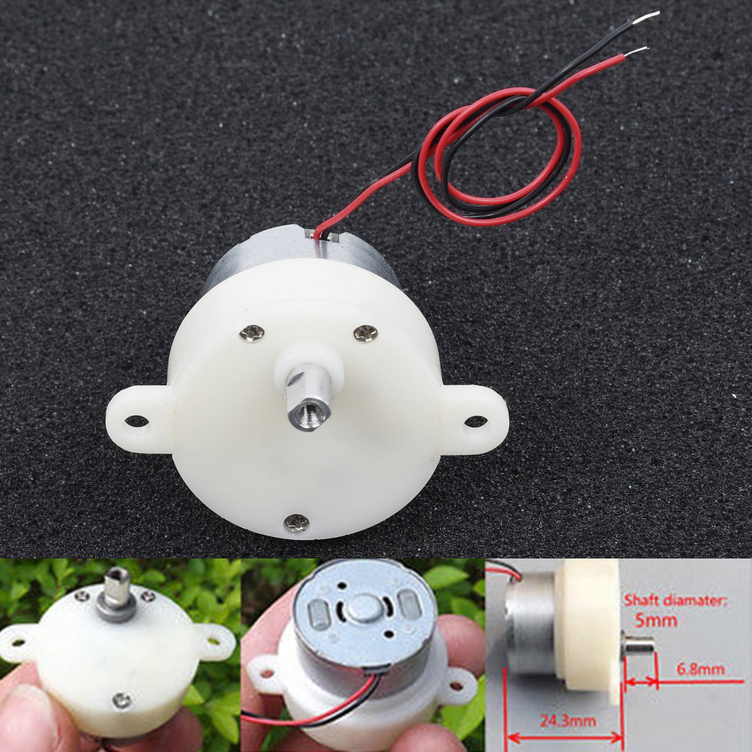Small Dc Gear Motor 3-9V Mini Worm Gear Motor Slow Low Speed 9-32Rpm ...