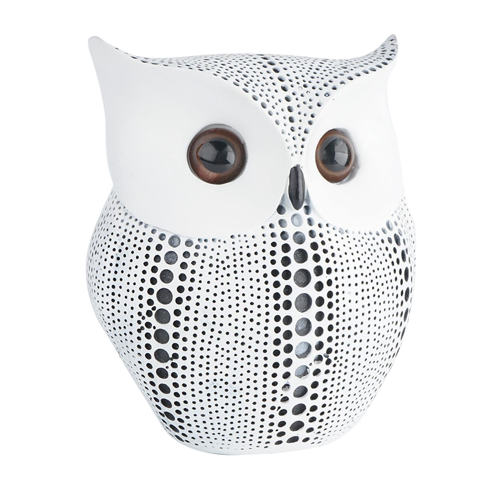 Esquirla Modern Resin Owl Statue Sculpture, White Decorative Figurines ...