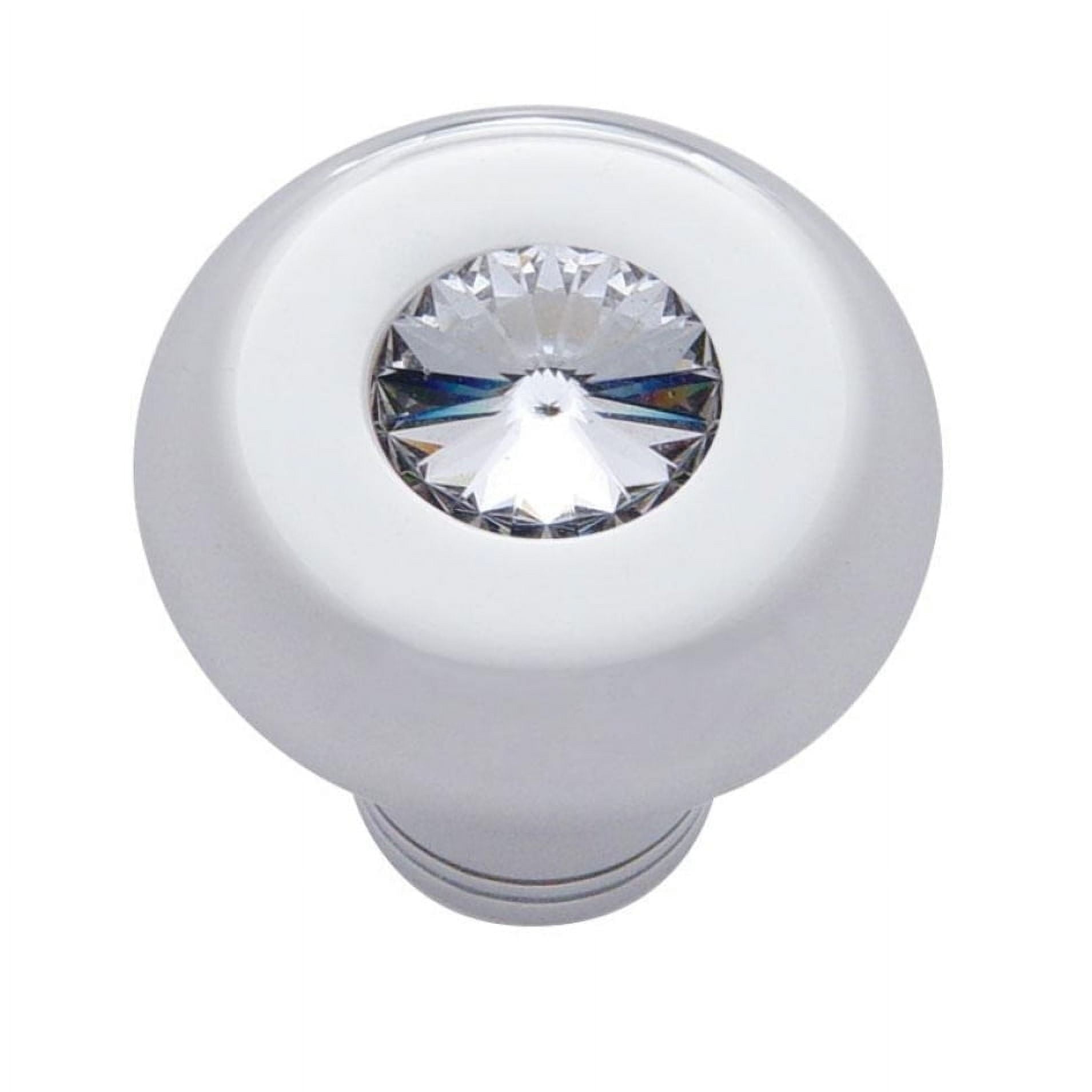 Small Deluxe Chrome Aluminum Dash Knob with Crystal Diamond Truck Semi ...