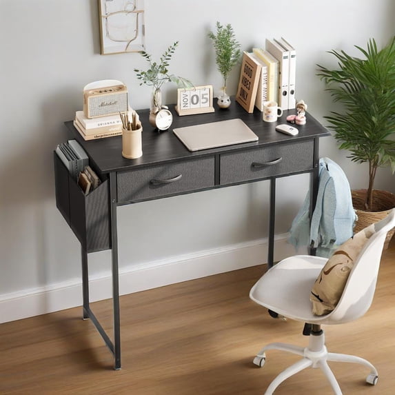 Small Desk with 2 Drawers 32 Inch Bedroom Kids Student Vanity Home ...