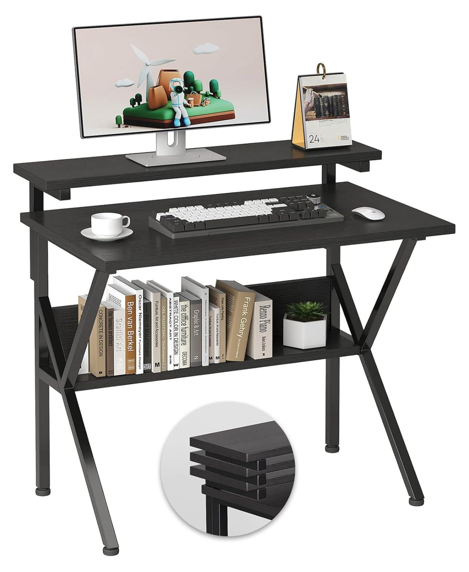 Small Desk, 27.5 Inch Small Computer Desk for Small Spaces, Computer ...