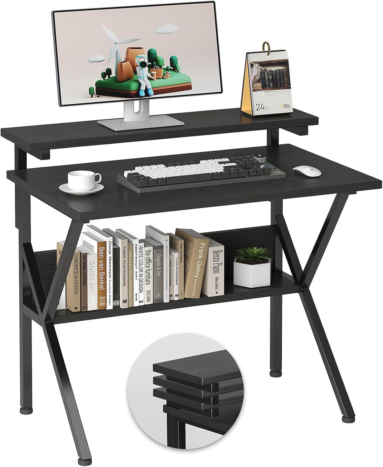 Small Desk, 27.5 Inch Small Computer Desk for Small Spaces, Computer ...
