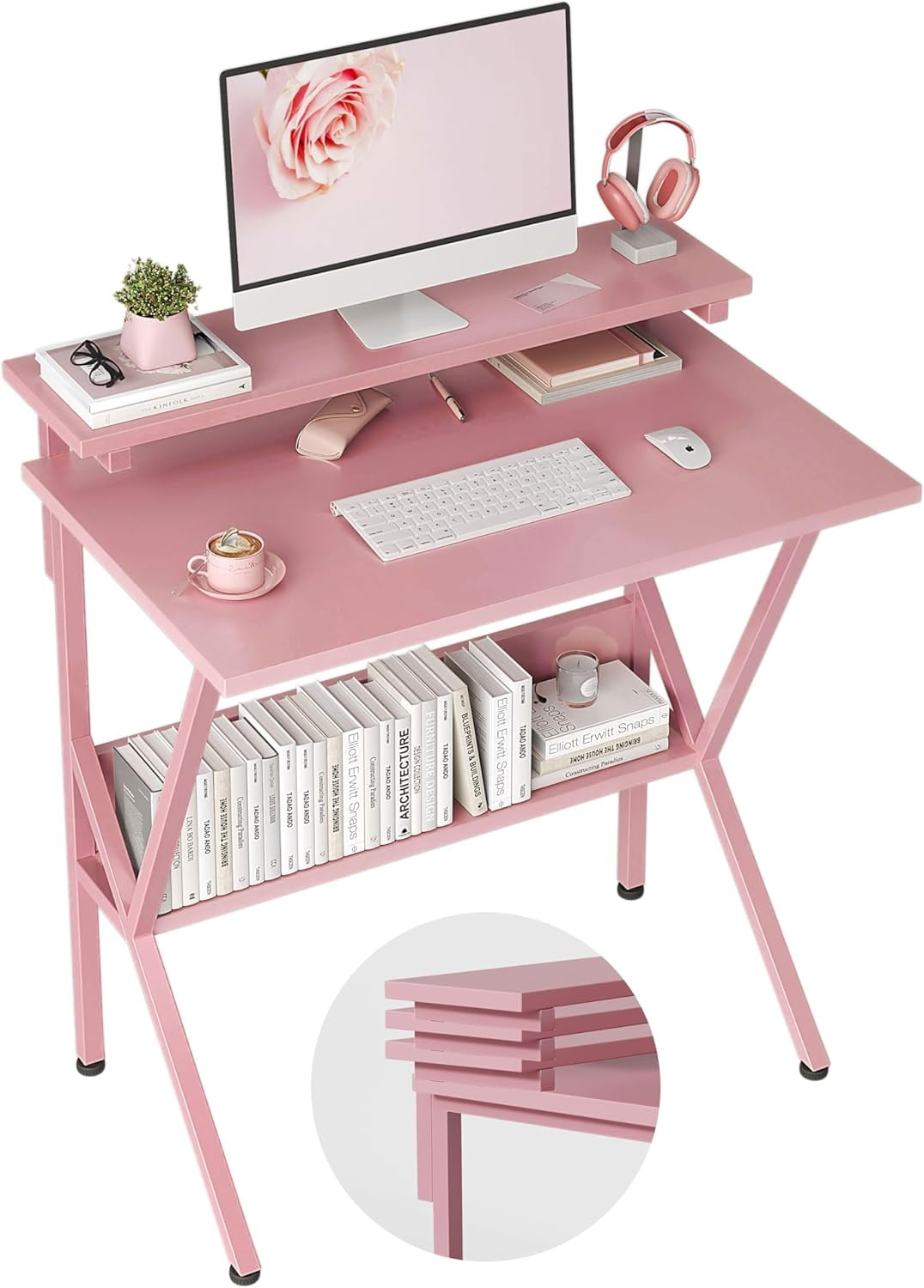 Small Desk, 27.5 Inch Small Computer Desk for Small Spaces, Computer ...