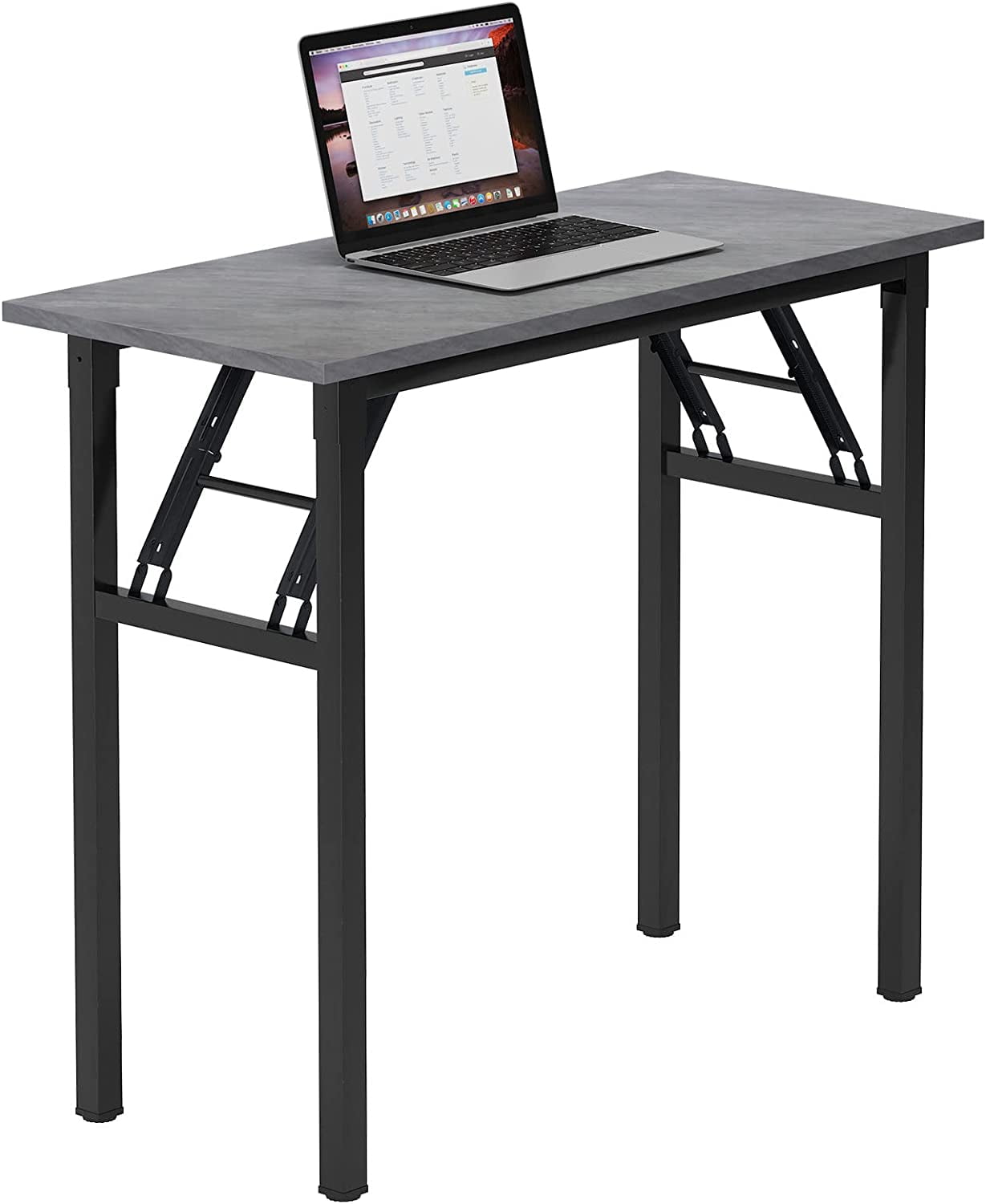 Small Desk 31 1/2" No Assembly Foldable Writing Table,Sturdy and Heavy ...