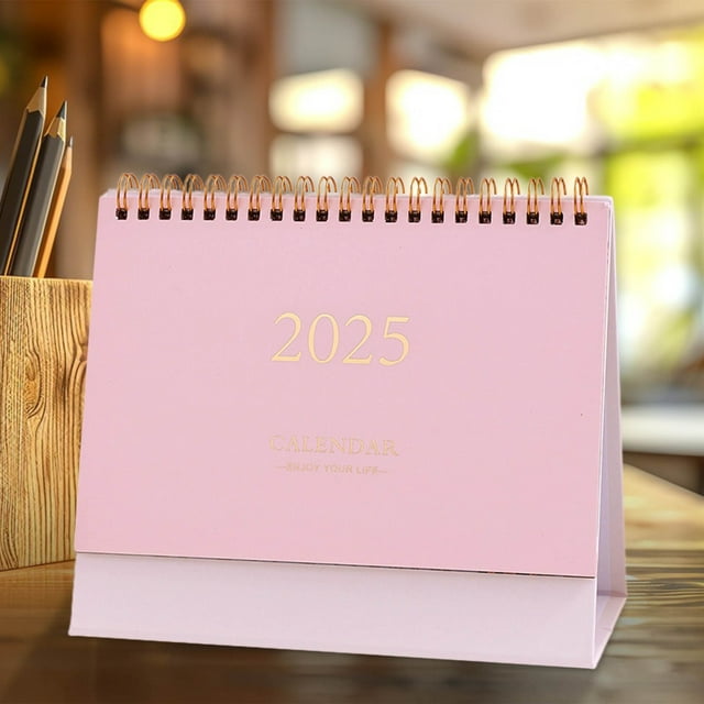 Small Desk Calendar 2024-2025, Desktop Calendar 2025 Standing Flip ...