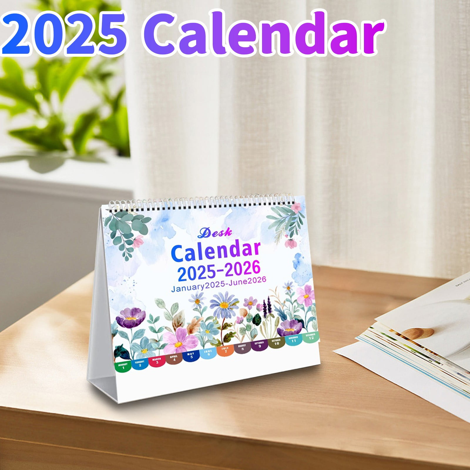 Small Desk Calendar 2025, Standing Flip Desktop Calendar from Now to ...