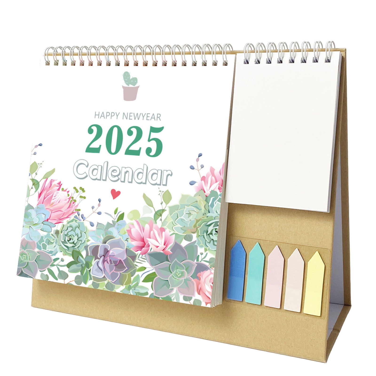 Small Desk Calendar 2025 Standing Flip With Stickers and Planner Stand ...