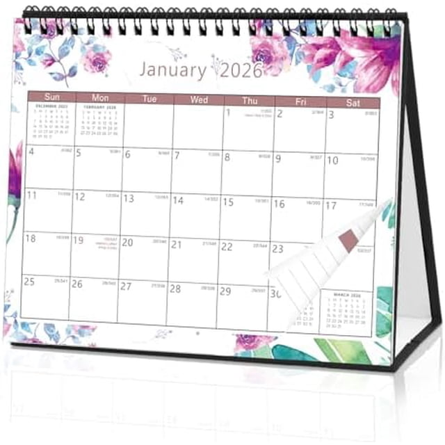 Small Desk Calendar 2026 January 2026 - December 2026 Standing Calendar ...
