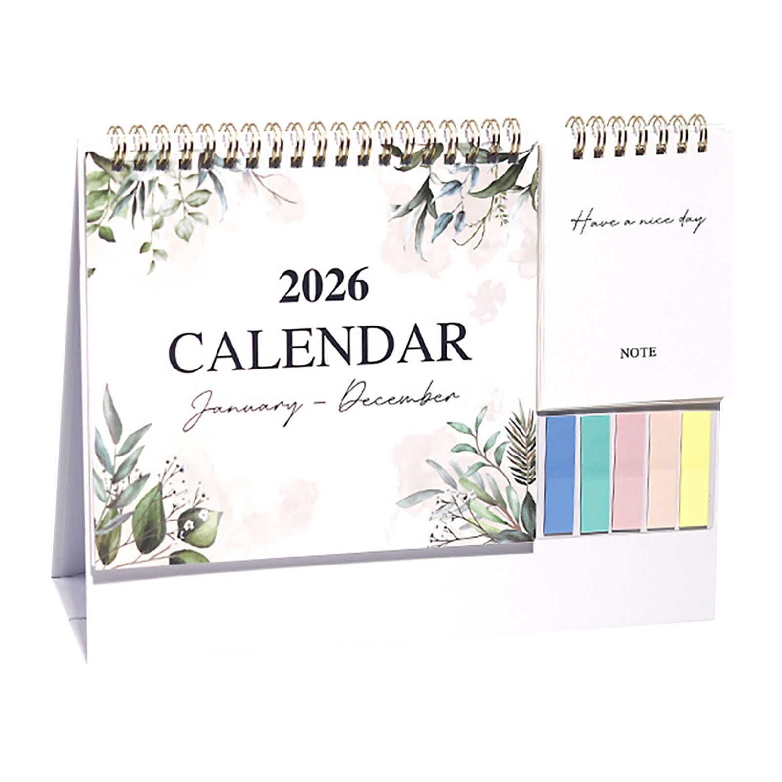 Small Desk Calendar 2026, Standing Flip Calendar with Sticky Notes ...