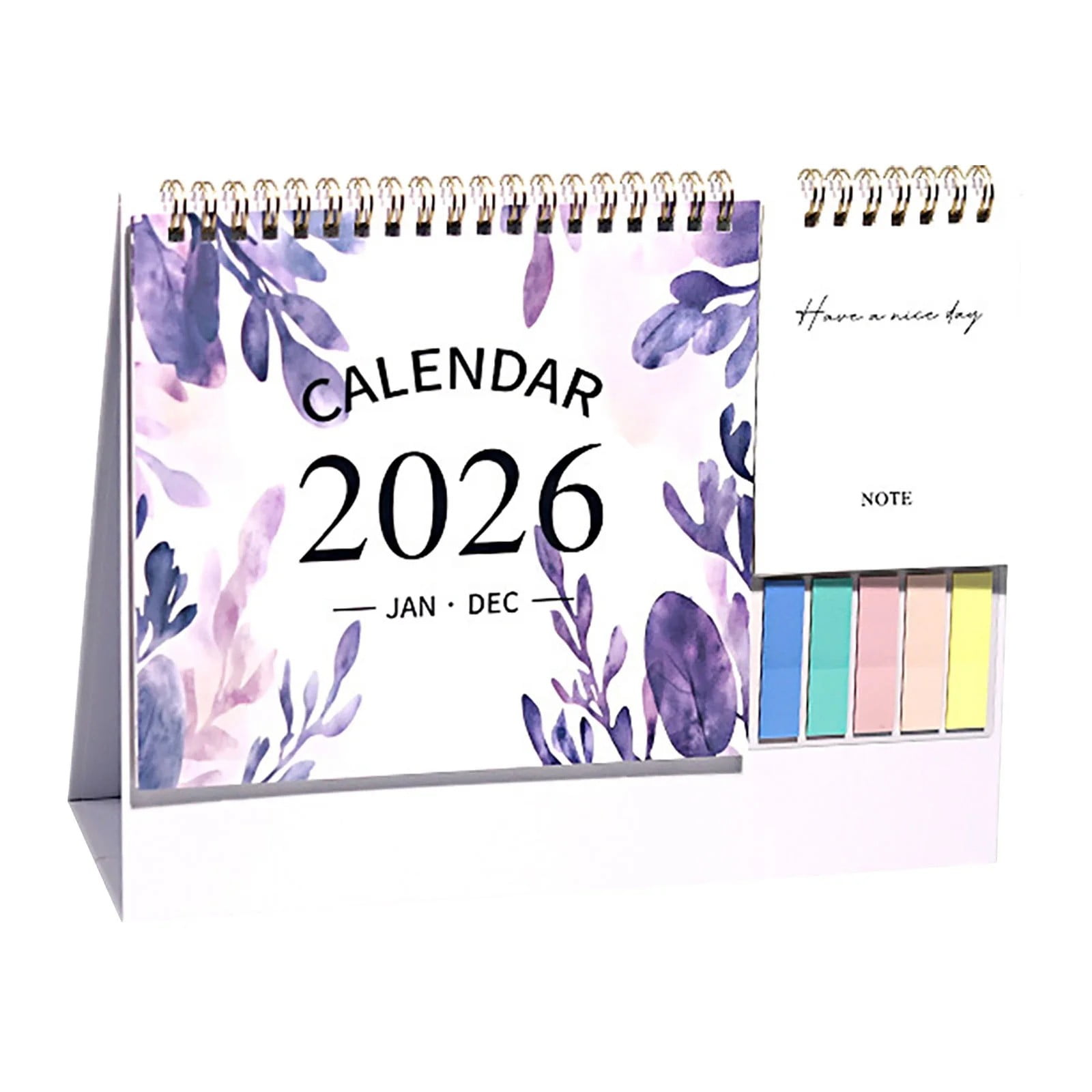 Small Desk Calendar 2026, Standing Flip Calendar with Sticky Notes ...