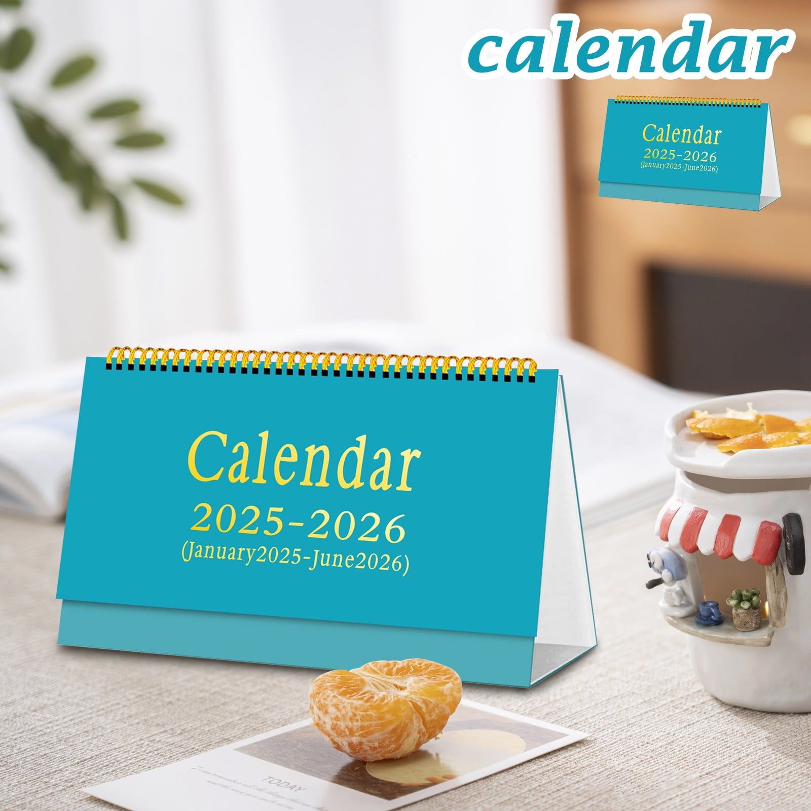 Small Desk Calendar Floral Desktop Standing Calendar, Horizontal Gold ...