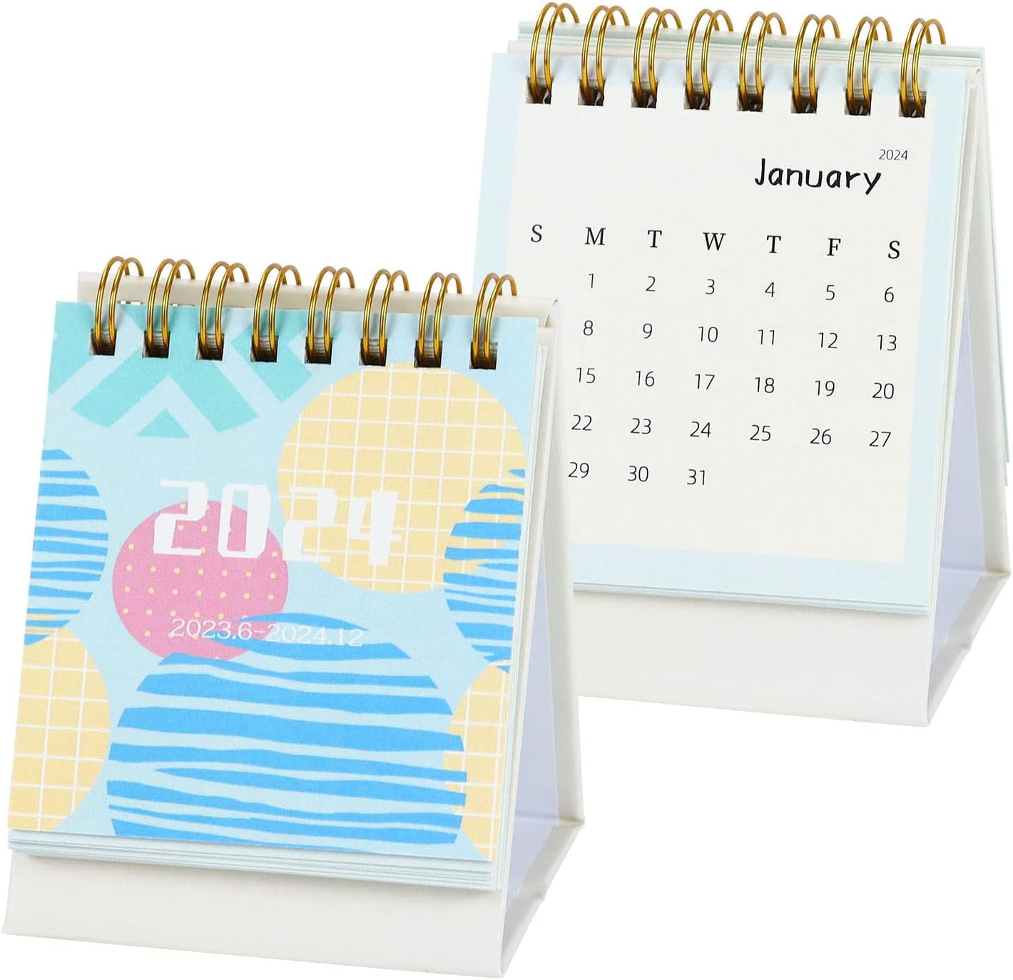 Small Desk Calendar from Jun 2023 - Dec 2024, Portable Marble Desk ...