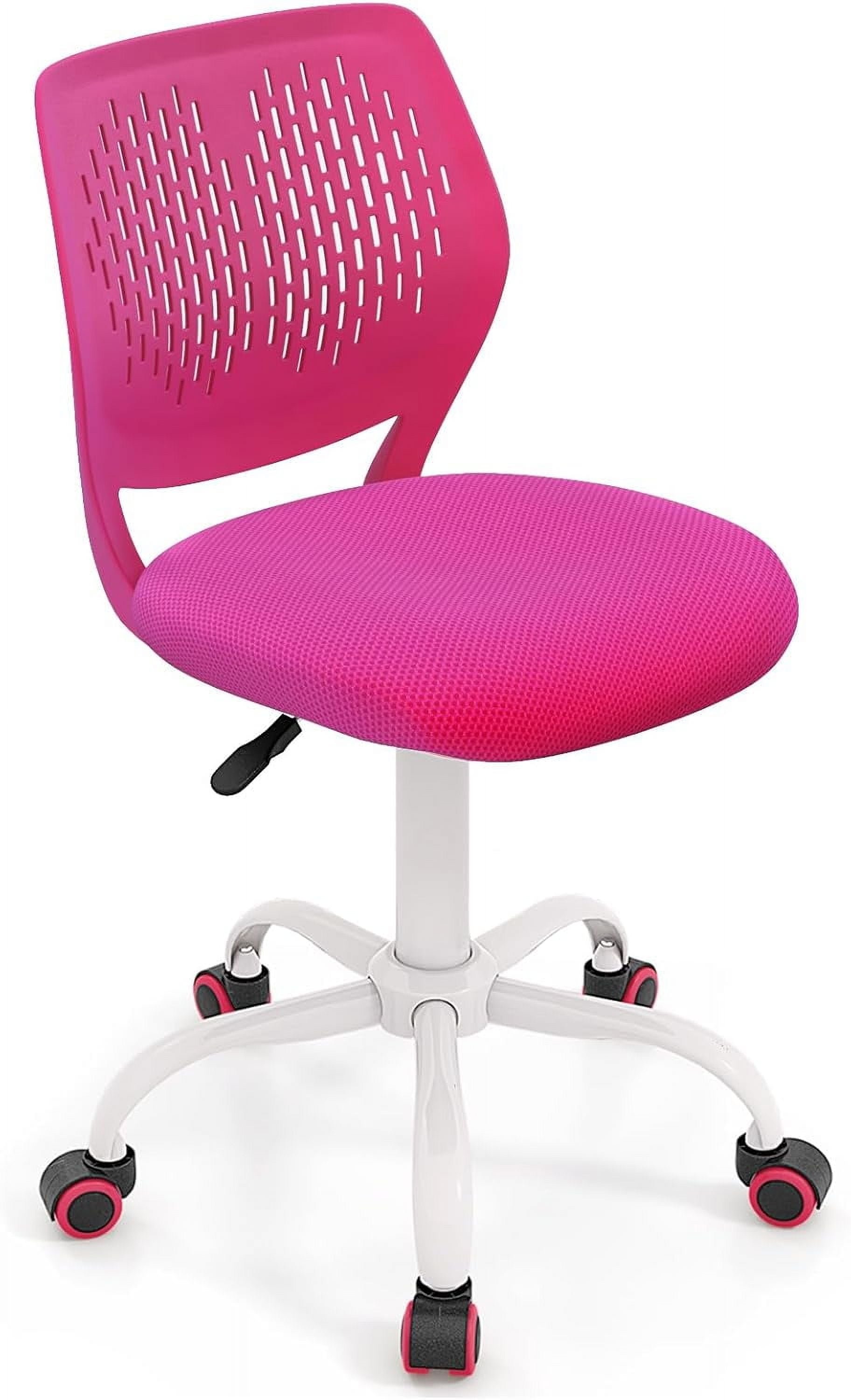 Small Desk Chair with Wheels Home Office Chair Mid Back Armless ...