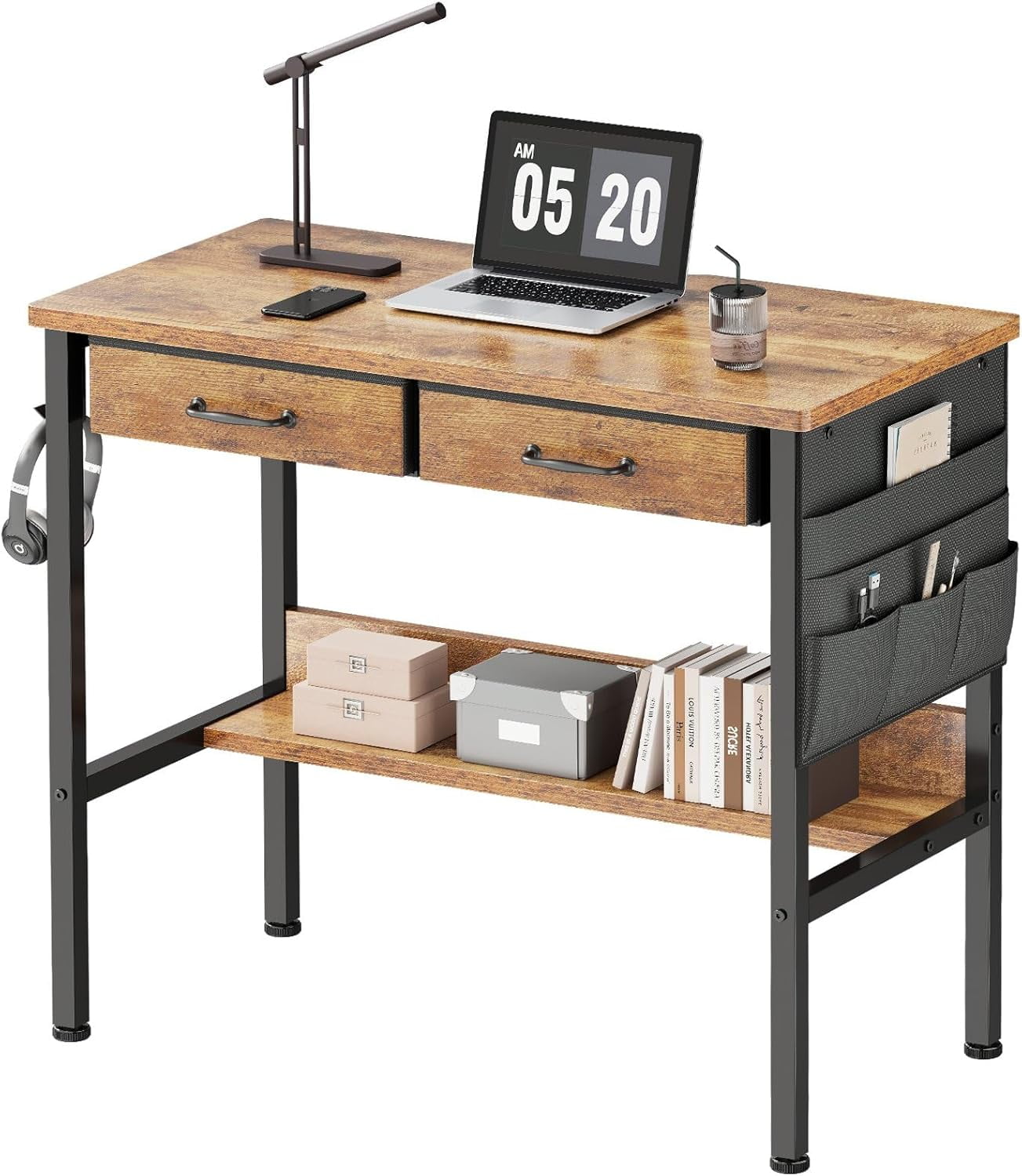 Small Desk with Drawers for Bedroom, Small Vanity Desk Without Mirror ...