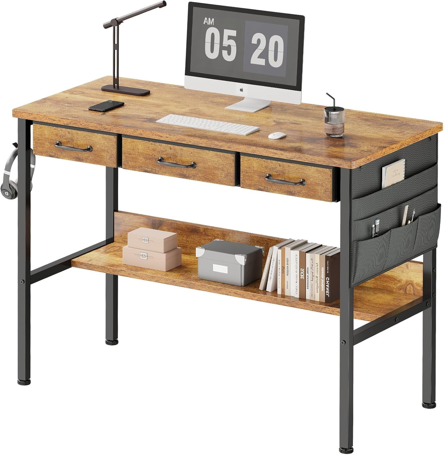 Small Desk with Drawers for Bedroom, Small Vanity Desk Without Mirror ...