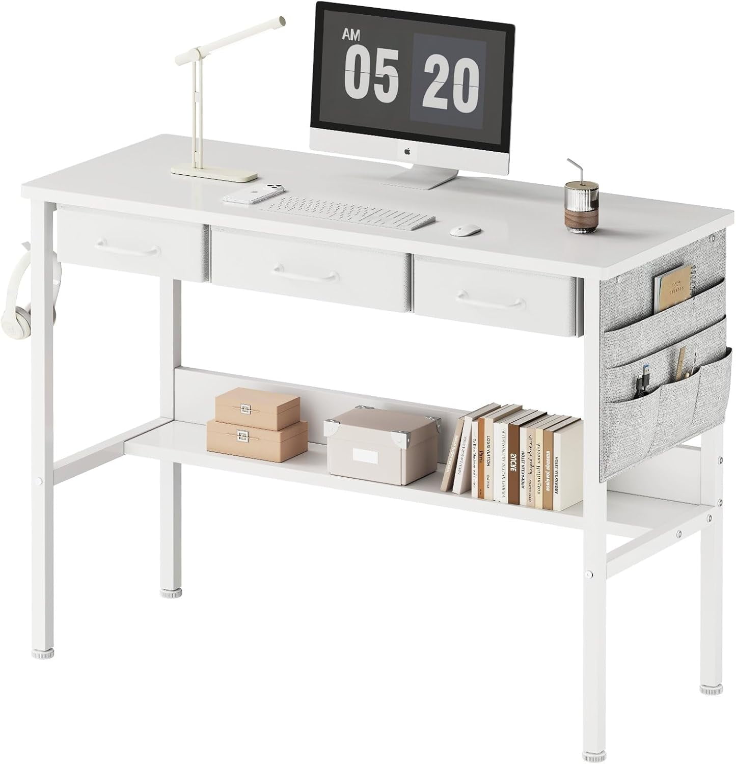 Small Desk with Drawers for Bedroom, Small Vanity Desk Without Mirror ...