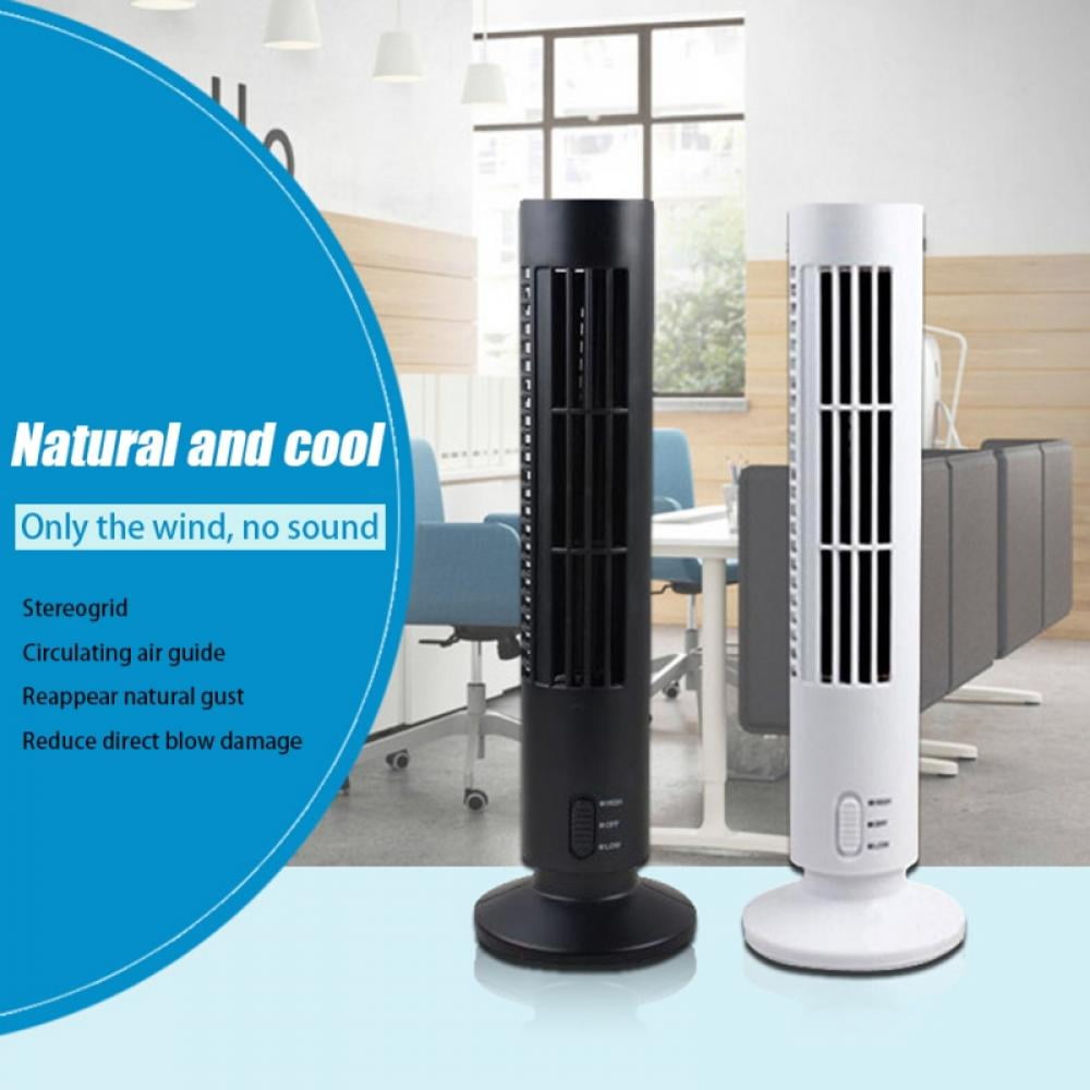 13" Small Desk Fan, USB, Quiet Mini Cooling Tower, For Home & Office ...