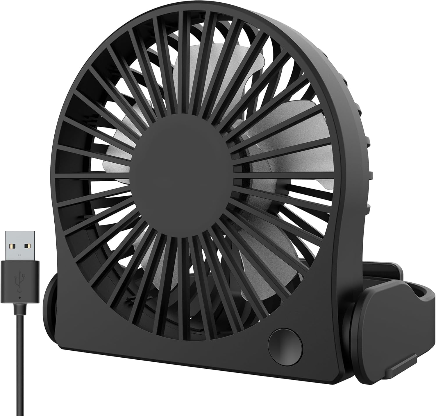 Small Desk Fan, 3 Speeds Silent Travel Fan, Portable mini Desktop Fan ...