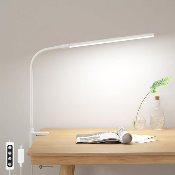 Small Desk Lamp with Clamp, LED Reading Lamps 450LM, 3 Color Modes 10 ...