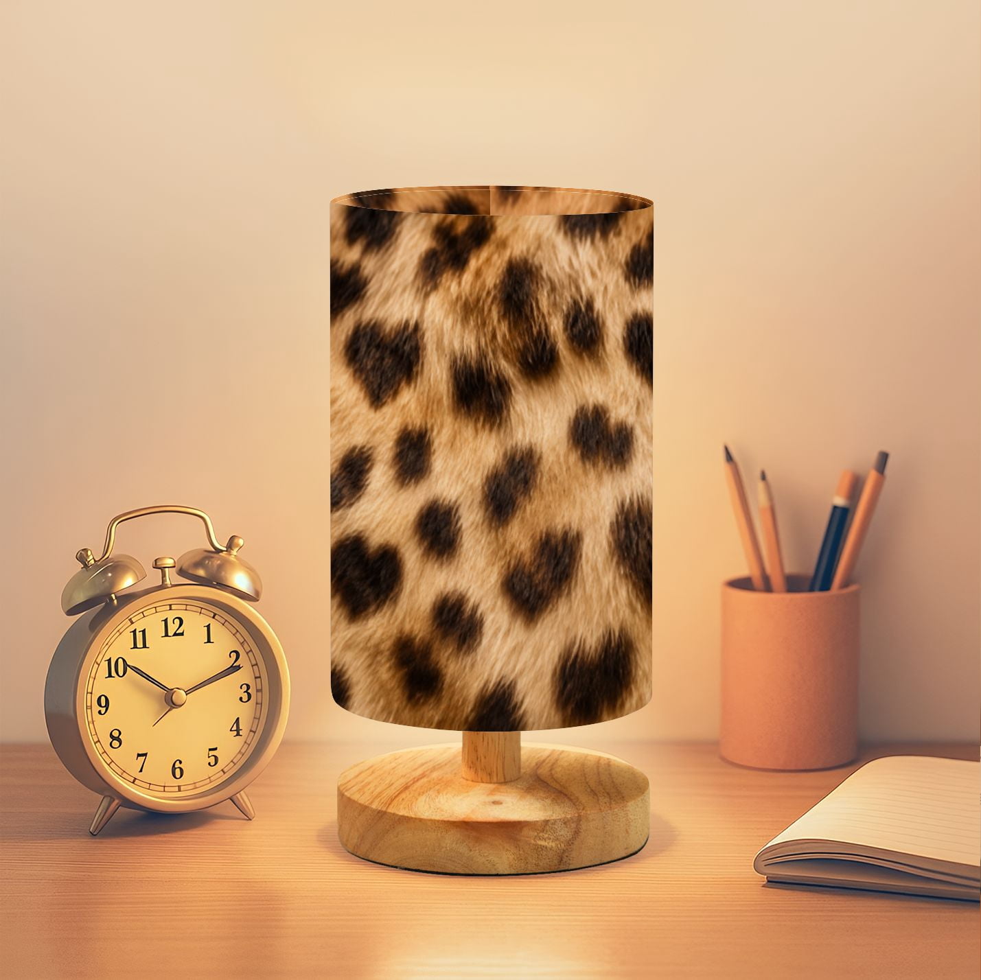 Small Desk Lamp abstract leopard fashion 16-Color Dimmable Bedside ...