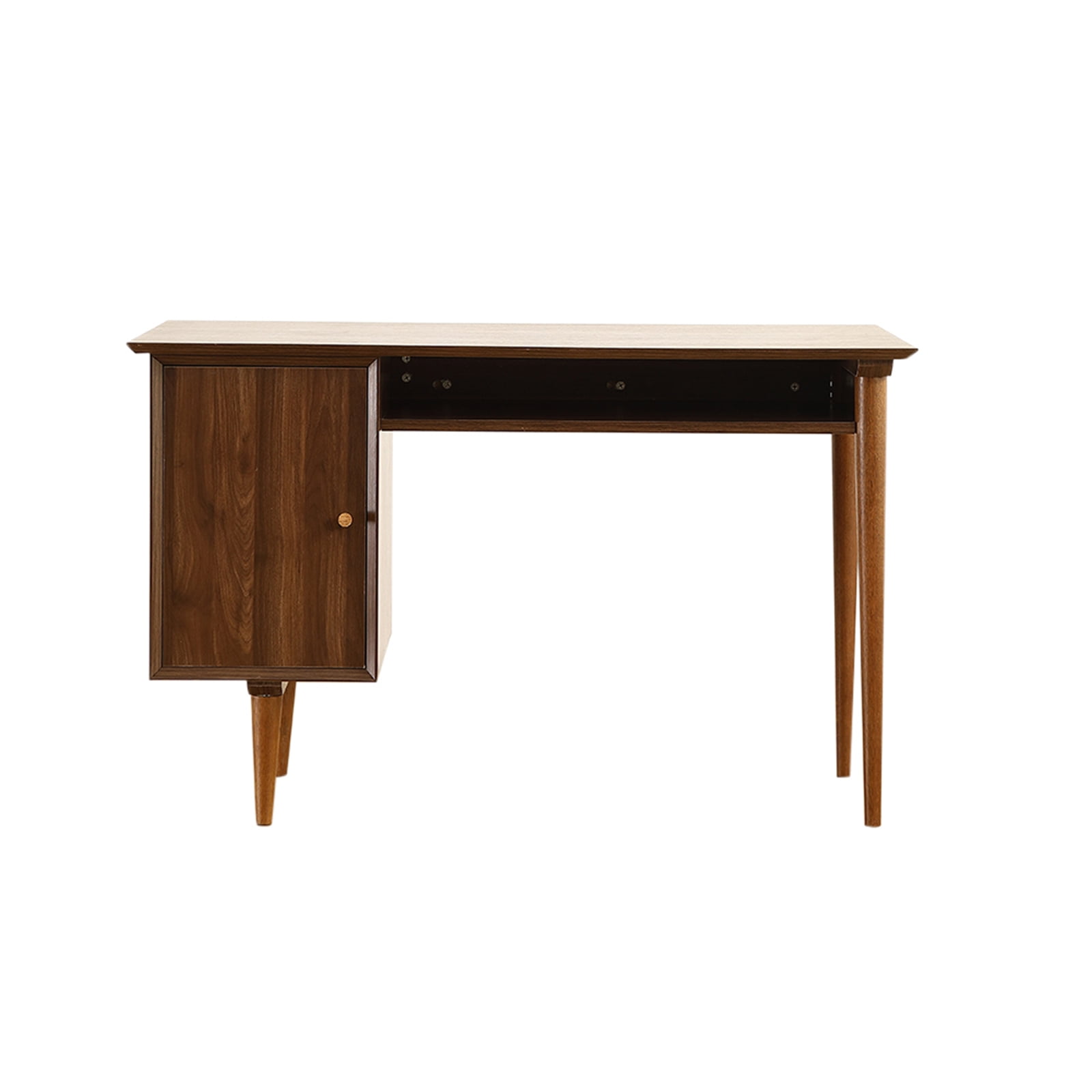 Small Desk with Storage, Wood Legs Computer Writing Desk with Doors ...