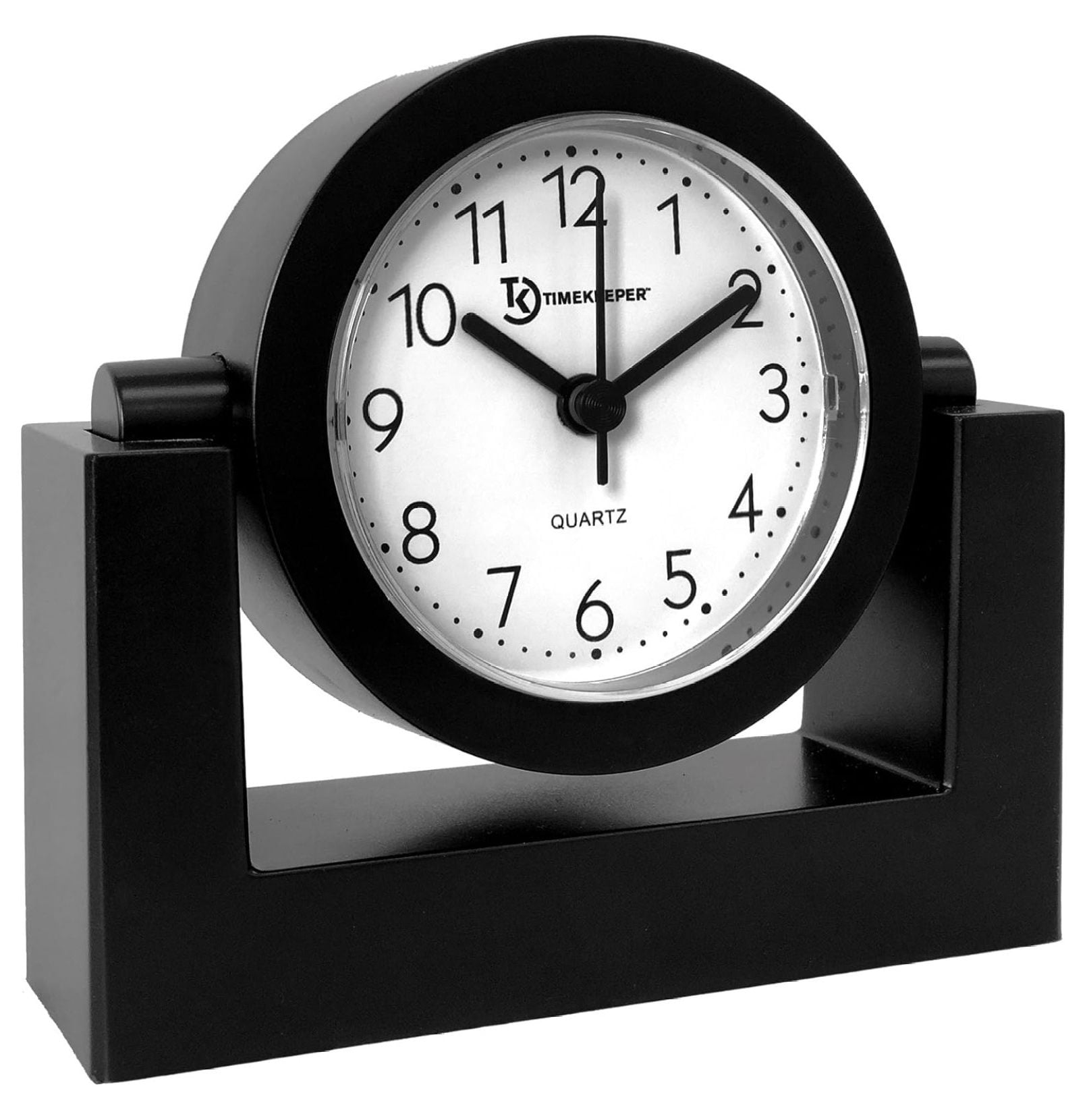 Small Desktop Swivel Clock for Desk, Battery Operated, 6.75" Wide x 2 ...