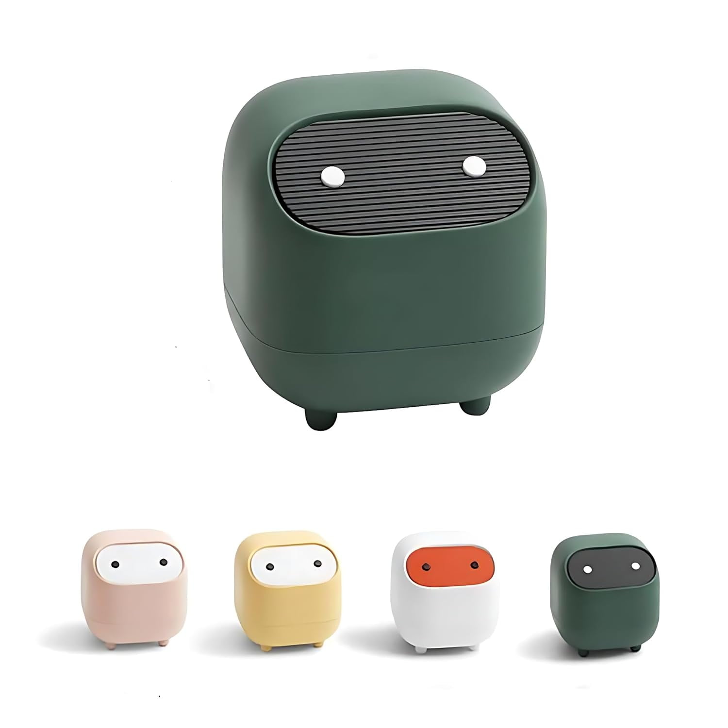 Small Desktop Trash Can with Lid for Desk Trash Cans Cute Mini Garbage ...